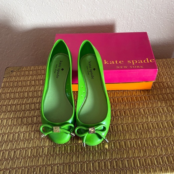 kate spade | Shoes | Kate Spade Vibrant Lime Green Jelly Flats | Poshmark